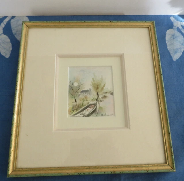 ANCIENNE AQUARELLE DU marais poitevin signé et datée 98 EUR 32,00 - PicClick FR