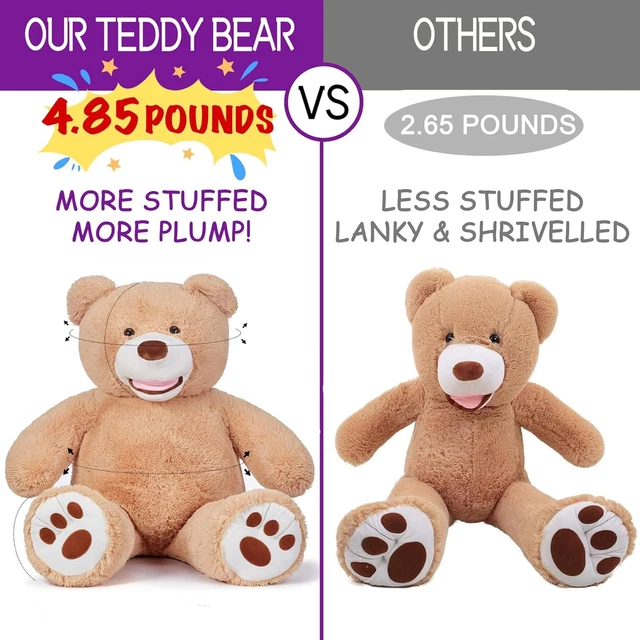 IKASA GIANT TEDDY Bear Plush Toy Stuffed Animals (Brown, 100cm) £38.43 ...