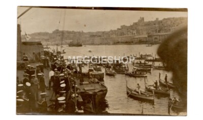 ROYAL NAVY HMS Centurion Dreadnought Battleship Arriving In Malta 12 ...