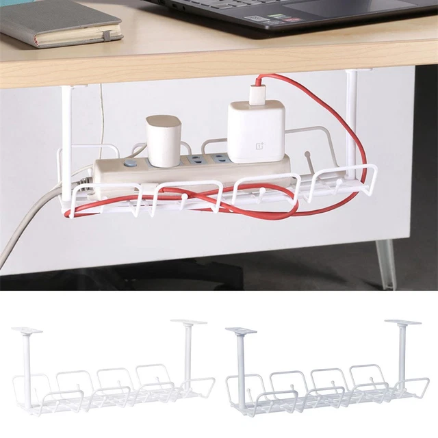 UNDER DESK CABLE Management Tray Under Desk Table Wire Cable Organizer ...