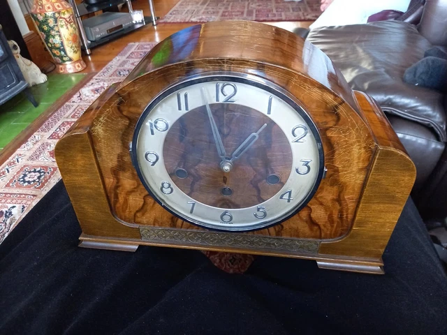 HELLER RARE VINTAGE Wooden Mantle Clock WITH KEY /PENDUM £12.99 ...