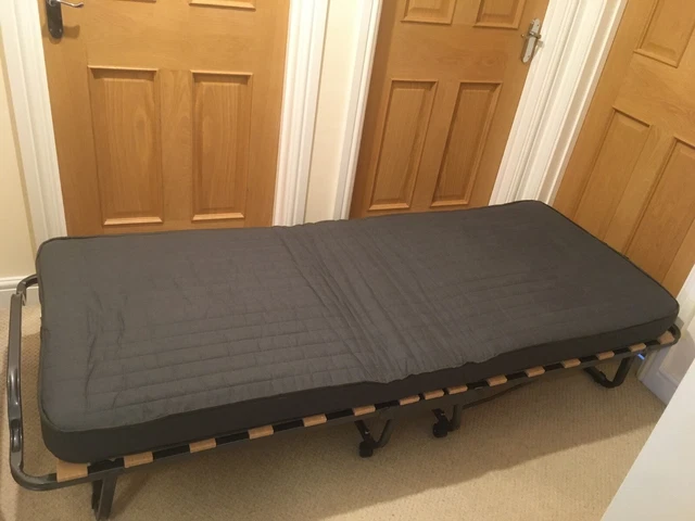 SINGLE FOLDING GUEST bed with mattress £21.52 - PicClick UK