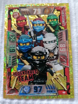 LEGO NINJAGO SERIES 2 Card LE10 Legendary Team Trading Card Ninja Gold ...