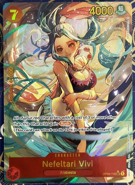 ONE PIECE CARD Game - OP04-118 Nefeltari Vivi - SEC AA - Alt Art $34.99 - PicClick AU