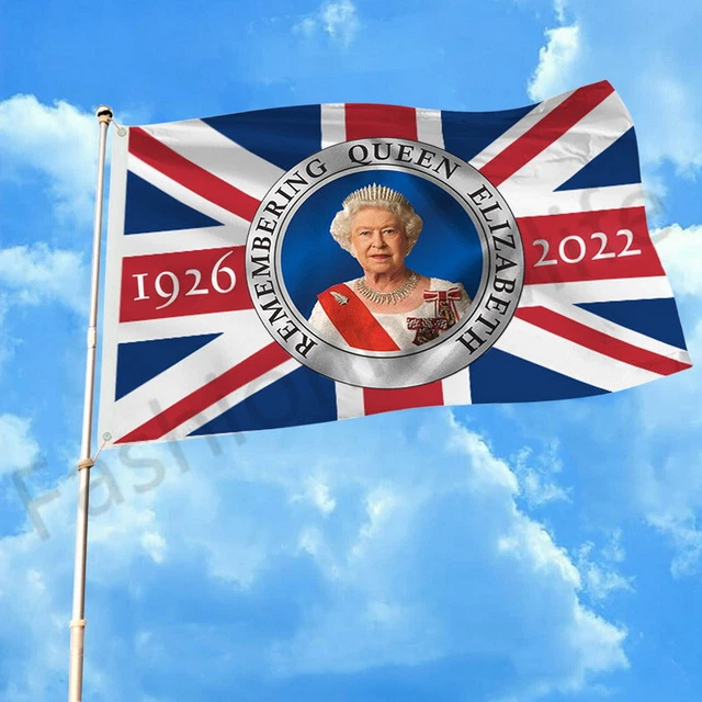 3FT X 5FT Queen Elizabeth II 1926-2022 Platinum Jubilee Union Jack Flag ...