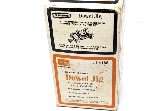 VINTAGE SEARS CRAFTSMAN 9-4186 Revolving Turret Dowel Jig In Box Made ...