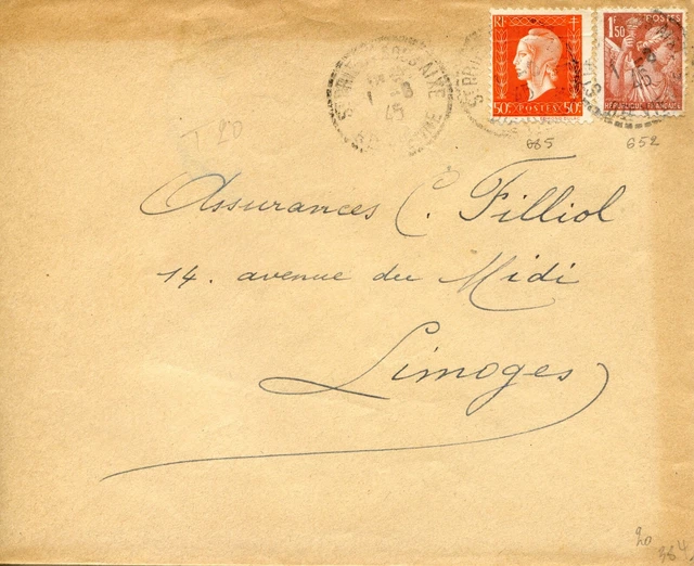 LETTRE AVEC MARIANNE de Dulac 685 et iris 652 EUR 1,00 - PicClick FR