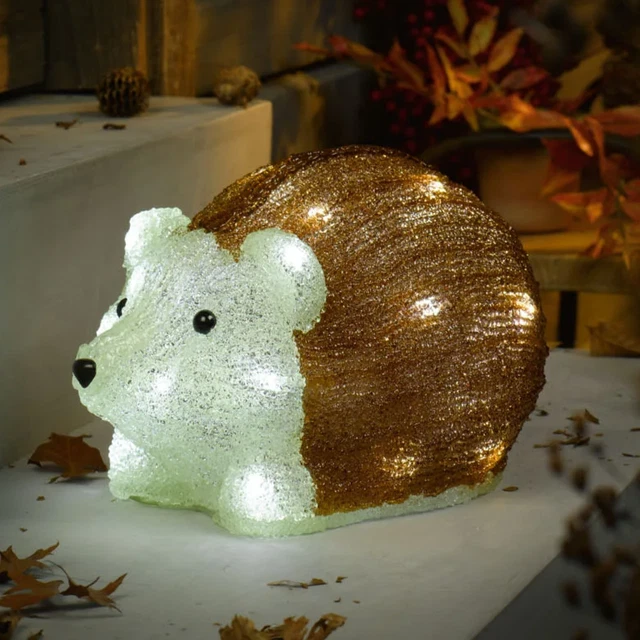 LED DEKO FIGUR 15cm Acryl Igel Herbstdeko Timer Batteriebetrieb Livarno ...