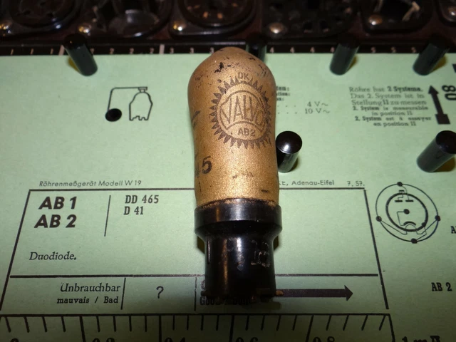 RÖHRE VALVO AB2 Tube 0,6 mA Duodiode Valve auf Funke W19 geprüft BL1687 ...