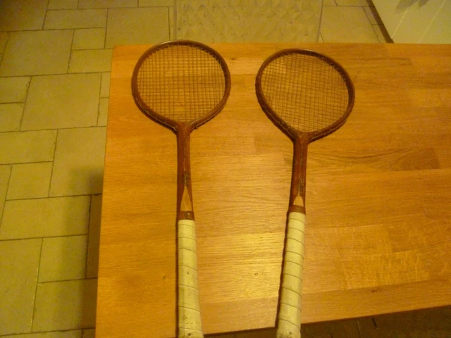 ANCIENNE PAIRE DE raquette de badminton vintage racket collection EUR ...