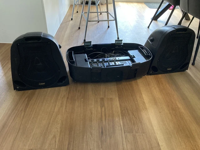 PROSOUND 150 WATT DSP Mixer Amplifier, 2 Speakers & Wireless Microphone ...