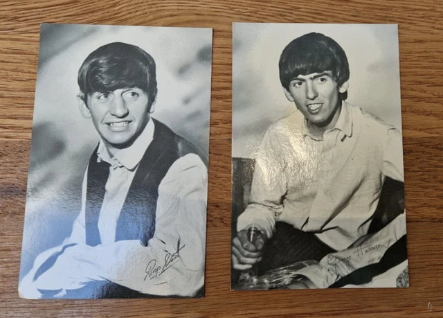 VINTAGE GEORGE HARRISON & RINGO STARR Postcards Eskimo Foods Promotion ...