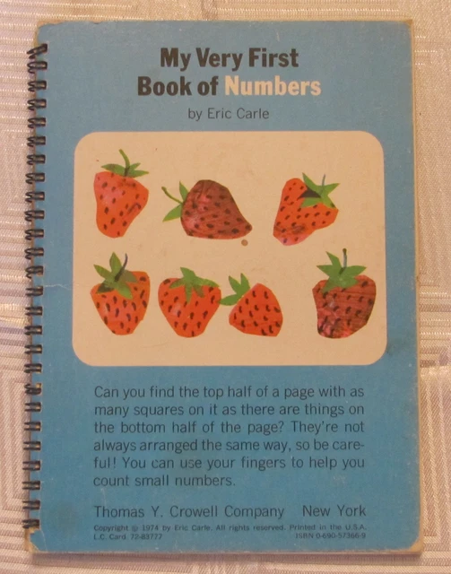 VERY RARE VINTAGE Eric Carle My First Book of Numbers Spiral Bound ...