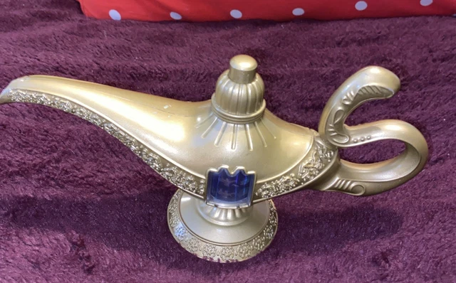 DISNEY STORE ALADDINS Lamp Aladdin Genie spins Light Up Figure Toy ...