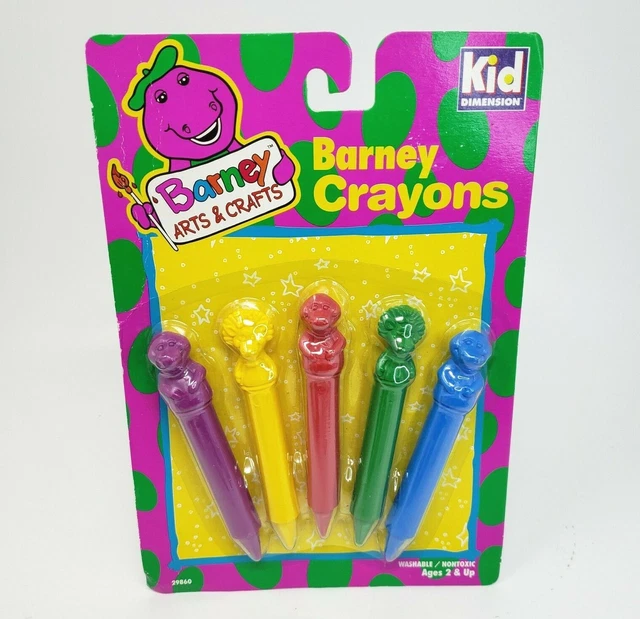 1993 BARNEY THE Purple Dinosaur Baby Bop Arts & Crafts Crayons New In ...