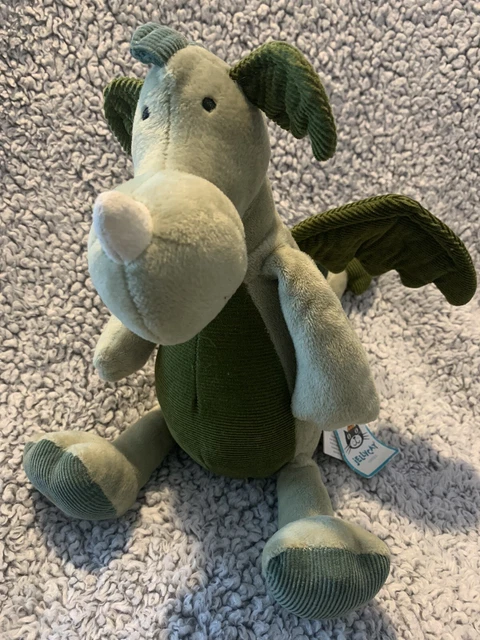 JELLYCAT GREEN DYLAN Dragon Sensory Soft Toy Plush Retired With Tags ...
