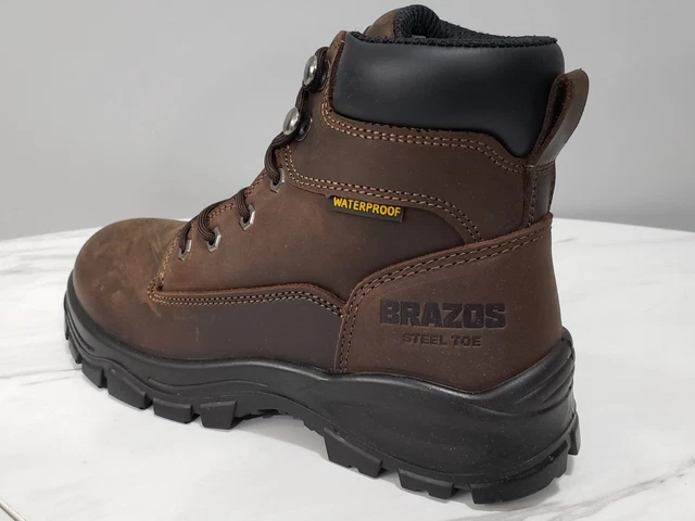 NEW BRAZOS MEN'S Glazier Work Boots STEEL TOE waterproof Leather Size 7 ...