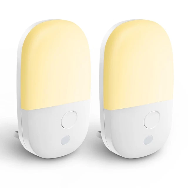 PLUG IN NIGHT Light Automatic Dusk to Dawn Sensor 2700K Warm White LED ...