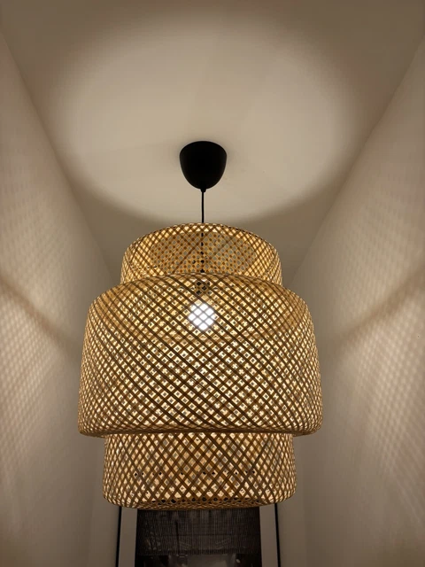 IKEA SINNERLIG Pendant Lamp Shade Bamboo Ceiling Light Large Wooden ...