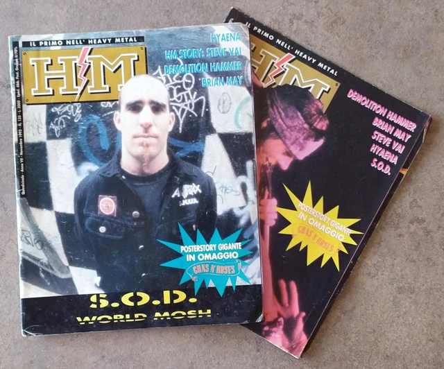 RIVISTA MAGAZINE VINTAGE HM Heavy Metal 1992 Guns N' Roses con Poster ...