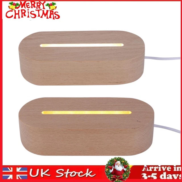 OVAL DISPLAY PEDESTAL - LED Lights Display Base with USB for 3D Crystal ...