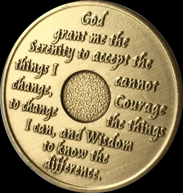 7 YEAR AA Medallion Alcoholics Anonymous Sobriety Chip Coin VII Seven ...