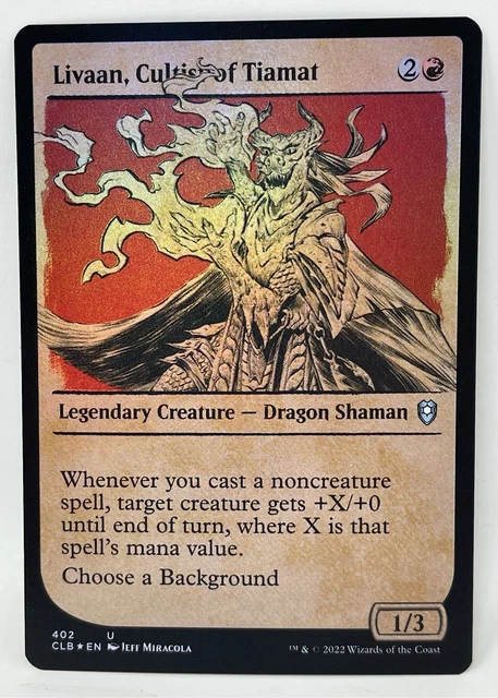 BATTLE FOR BALDUR'S Gate Livaan, Cultist of Tiamat feuille rare M/NM ...