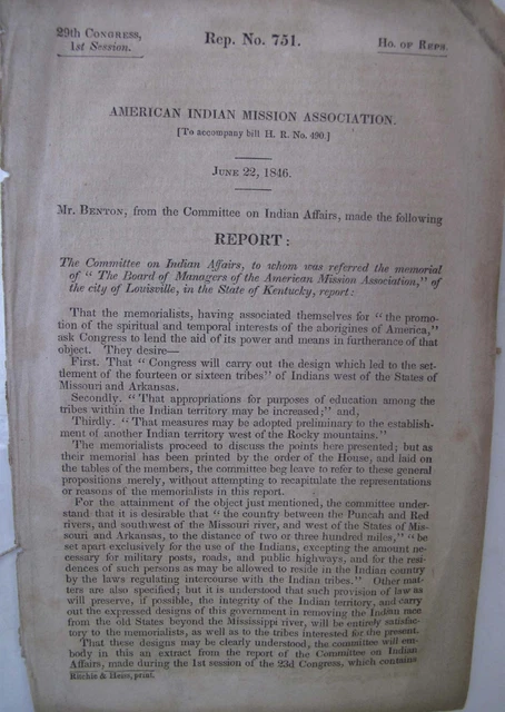 GOVERNMENT DOC. PAMPHLET Native American Indian Mission Association ...