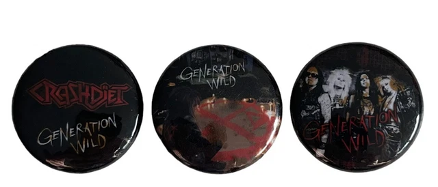 CRASHDIET 3X GENERATION Wild Button Badge Pin Sleaze Glam Rock Heavy ...