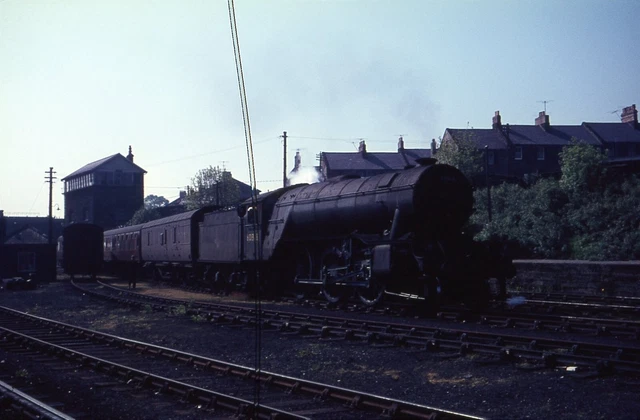 ORIGINAL SLIDE . BR/LNER V2 Steam Loco 60836 . Alnwick Station & Signal ...