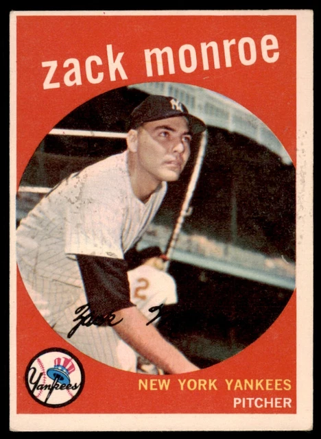 1959 TOPPS ZACK Monroe VG-EX RC Yankees de New York #108 EUR 6,06 ...