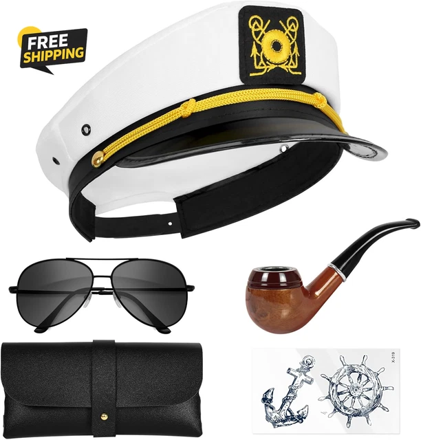 CAPTAIN SAILOR HATS for Women Men, Adjustable Boat Yacht Rock Costumes ...