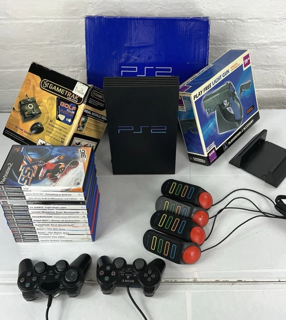 SONY PLAYSTATION 2 PS2 Black PAL Console 13 Game Bundle - Tested ...