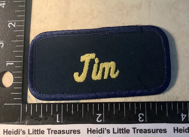 VINTAGE RECTANGLE NAME Tag Work Uniform Patch Sew-on JIM $4.00 - PicClick