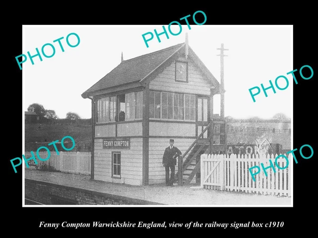 OLD LARGE HISTORIC PHOTO OF FENNY COMPTON ENGLAND VIEW OF RAILWAY BOX ...