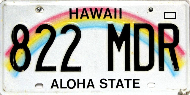 HAWAÏ ARC EN Ciel Plaque D'Immatriculation License Plate 822 Mdr ...