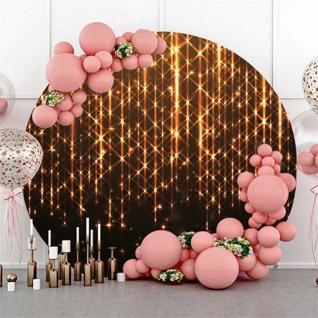 GOLD BRIGHT STAR Round Black Birthday Party Backdrop $35.97 - PicClick AU