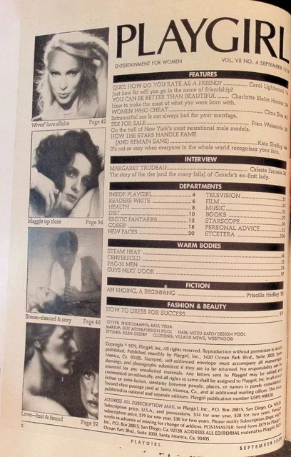 SEP 1979 PLAYGIRL Magazine Margaret Trudeau Robert Redford Gay Interest ...