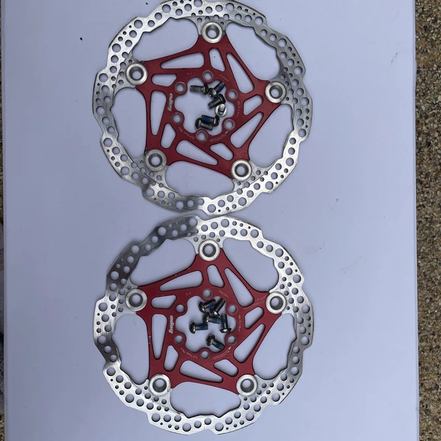 HOPE FLOATING ROTOR Red 160mm 6 Bolt XC Trail MTB Gravel Road Brakes ...