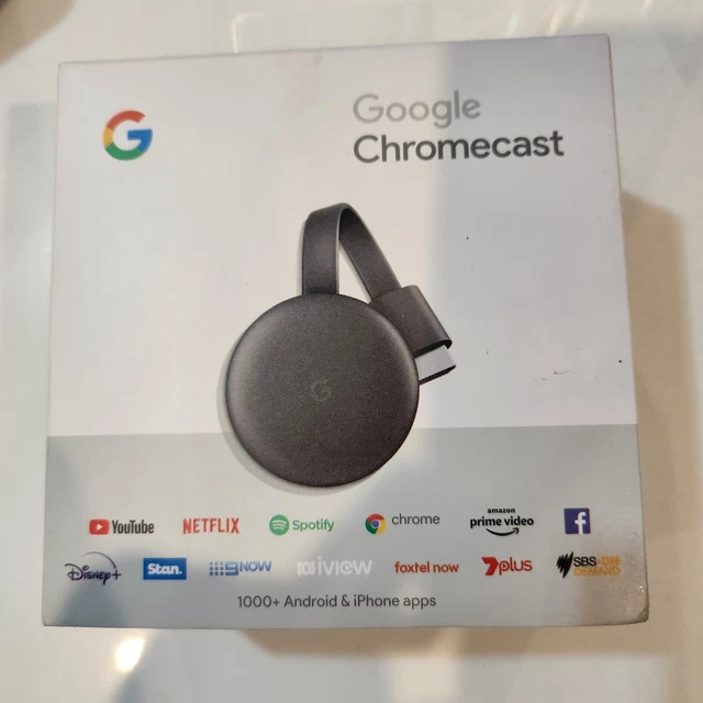 GOOGLE CHROMECAST (3RD GEN) FHD Hdmi YouTube Netflix Spotify.. $39.00 ...