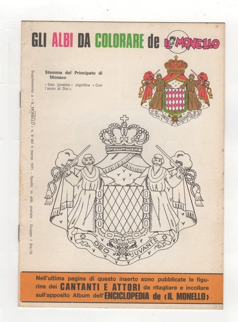 GLI ALBI DA Colorare De "Il Monello"Suppl.al N°9 Febbraio 1971 EUR 7,50 ...