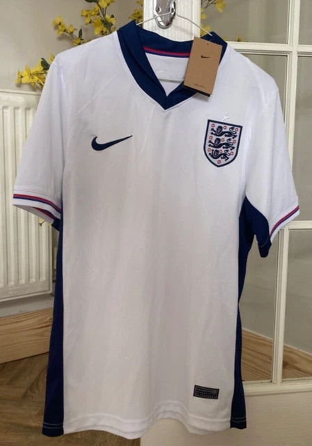 2024-2025 ENGLAND HOME Shirt (Euro 2024 Nike Top - Medium Mens ...