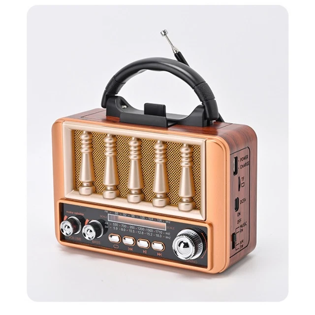 RADIO AM FM SW Portable Rechargeable avec Style Rétro et Entrée AUX USB EUR 29,65 - PicClick FR