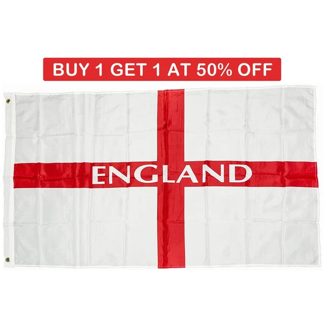 ENGLAND FLAG 5X3 FT St George Cross English Durable Sports Games Flag £ ...