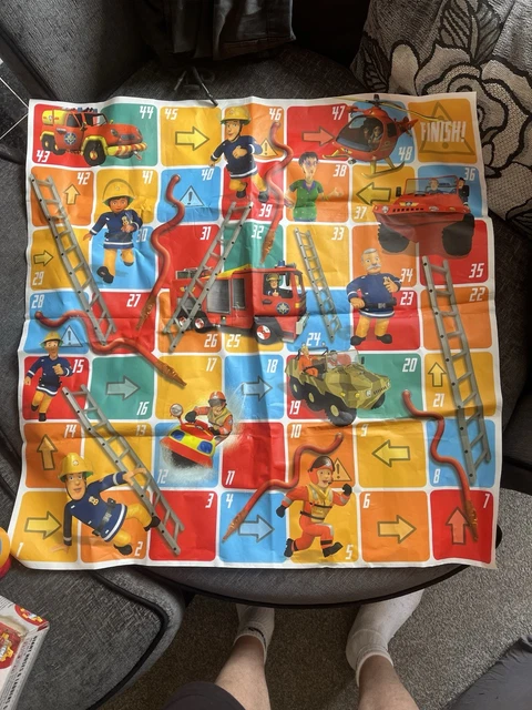 FIREMAN SAM GIANT Hoses And Ladders Game 80cm X 80cm Floor Game Snakes ...