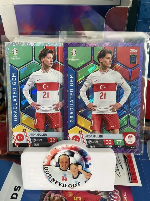 ARDA GULER MATCH Attax EURO 2024 PURPLE And Base GRADUATED GEM TUR 13 £ ...