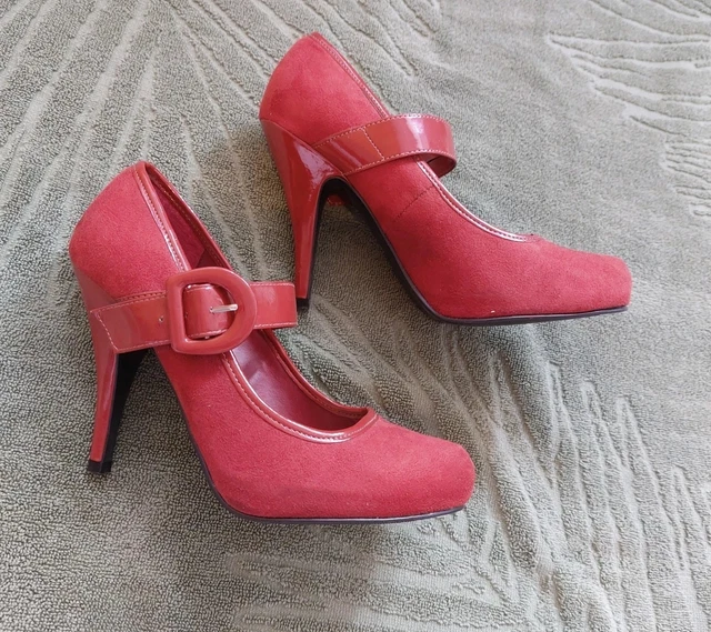 NEW LOOK RUST Orange Shoes High Heels Buckle Fasten Court Shoe Size 6 £ ...