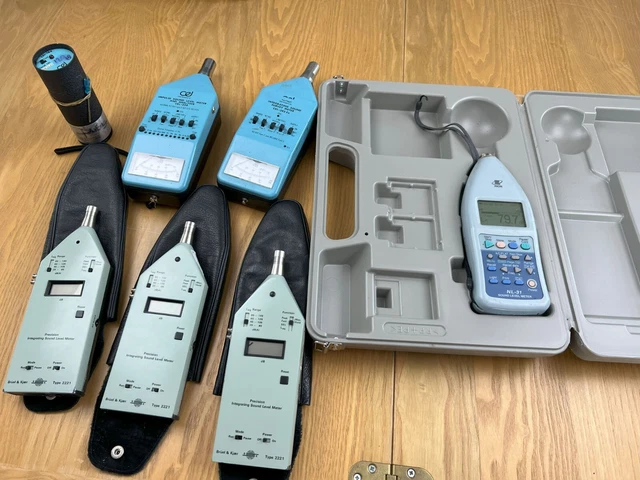 SELECTION OF SOUND level meters, Bruel & Kjaer, CEL and Rion with ...