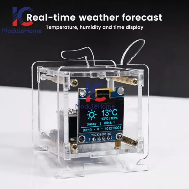 Esp8266 Diy Electronic Kit Oled Display Mini Clock Shell Diy Soldering Project Eur 1189