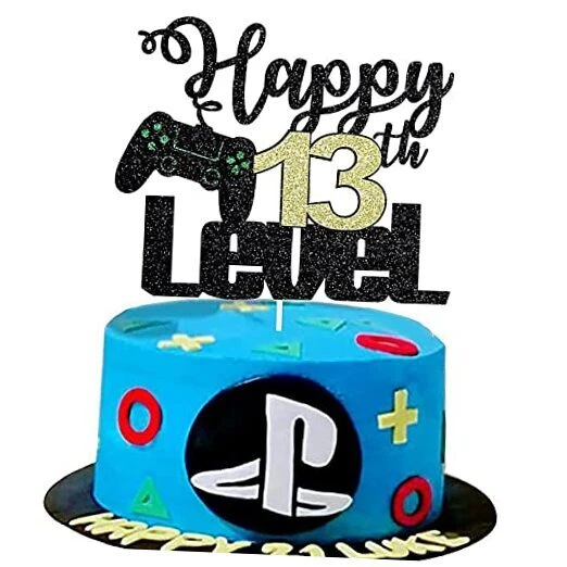 LEVEL 13TH BIRTHDAY Cake Topper, Happy 13th Birthday Video Game Level ...